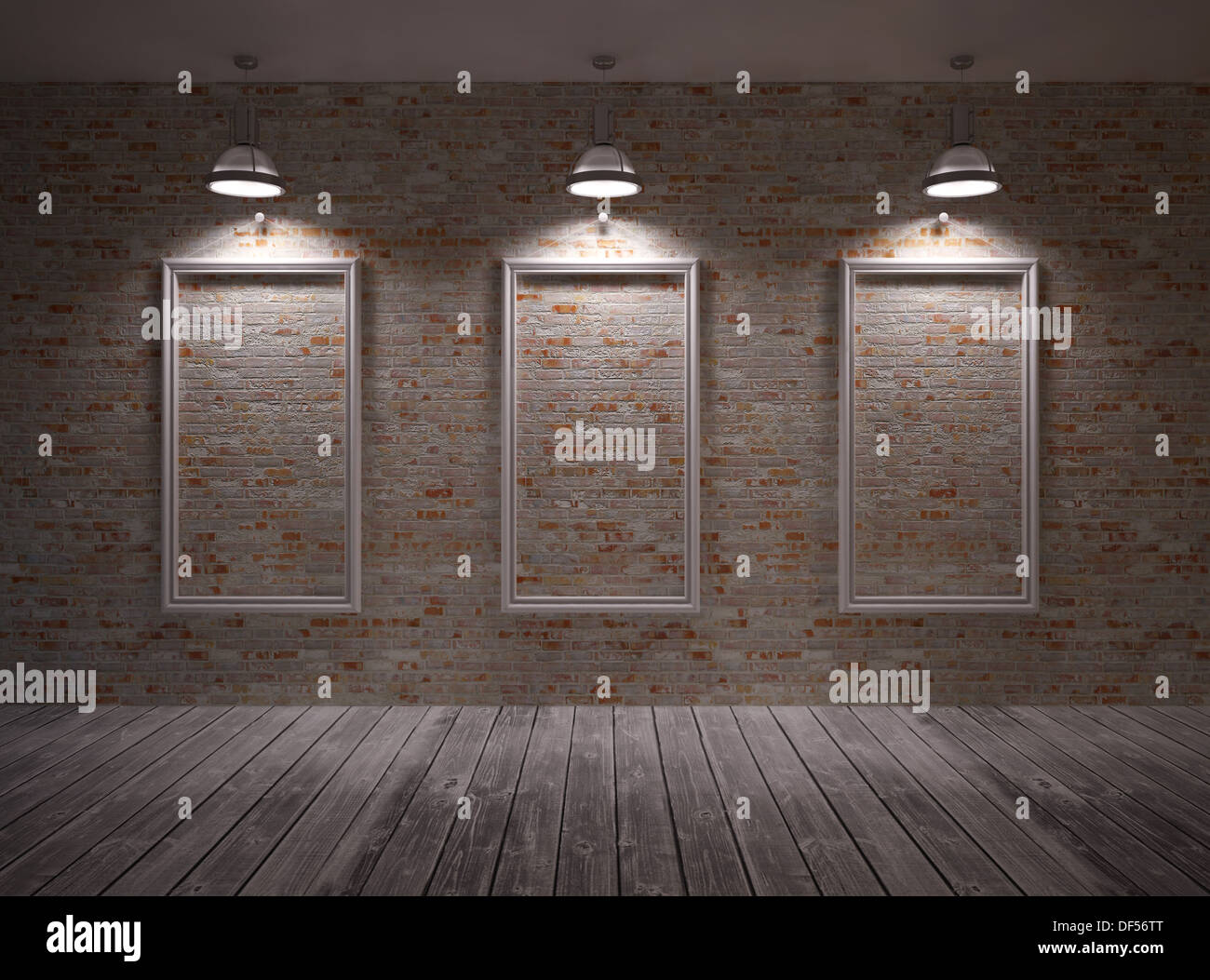 Poster in room with lamps & frame Stock Photo - Alamy