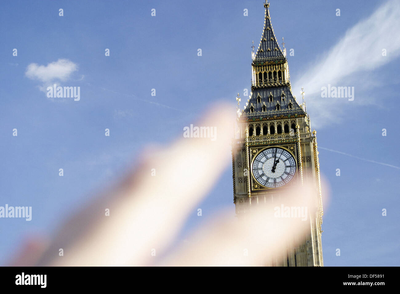 Big Ben and hand. London. England Stock Photo - Alamy