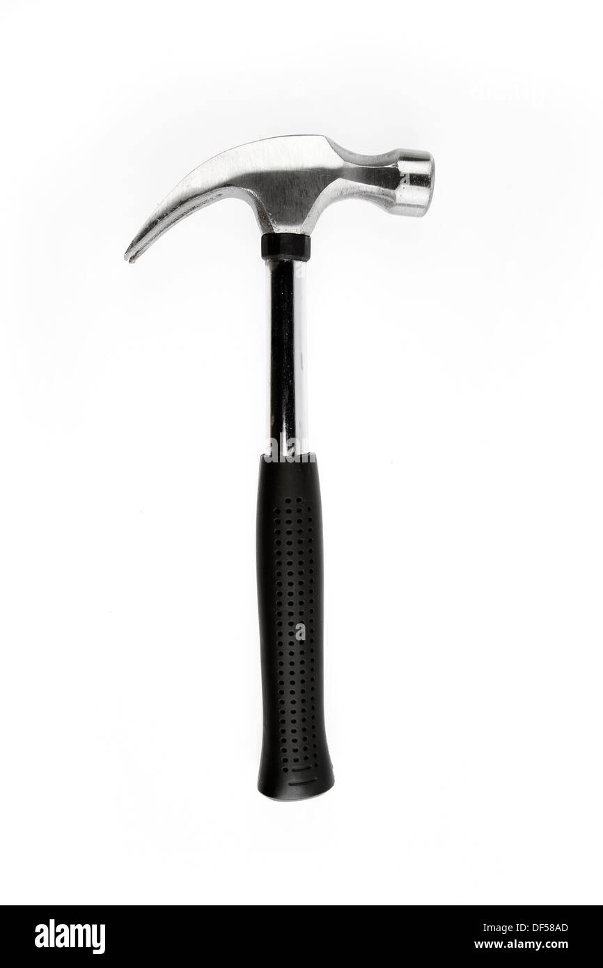 One claw hammer isolated on plain white background Stock Photo - Alamy