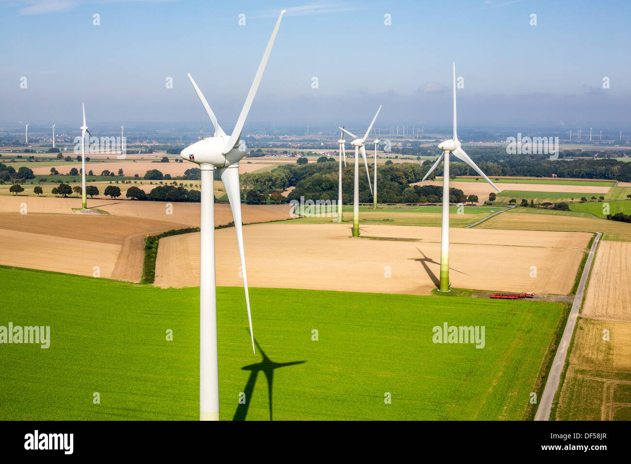 Wind energy park, wind turbines Stock Photo - Alamy