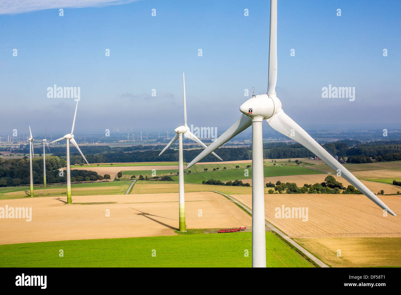 Wind energy park, wind turbines Stock Photo - Alamy