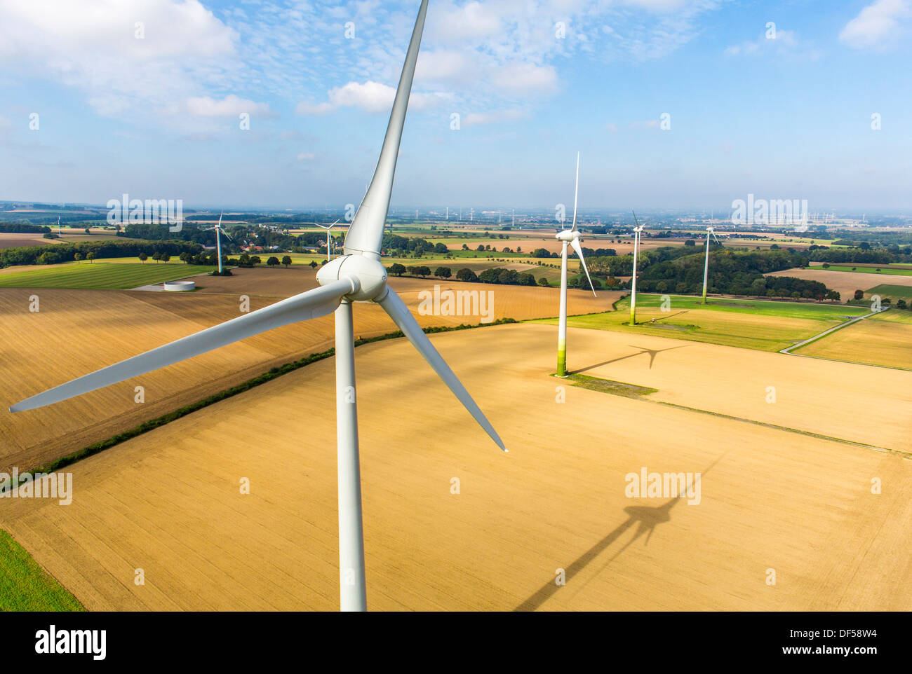Wind energy park, wind turbines Stock Photo - Alamy