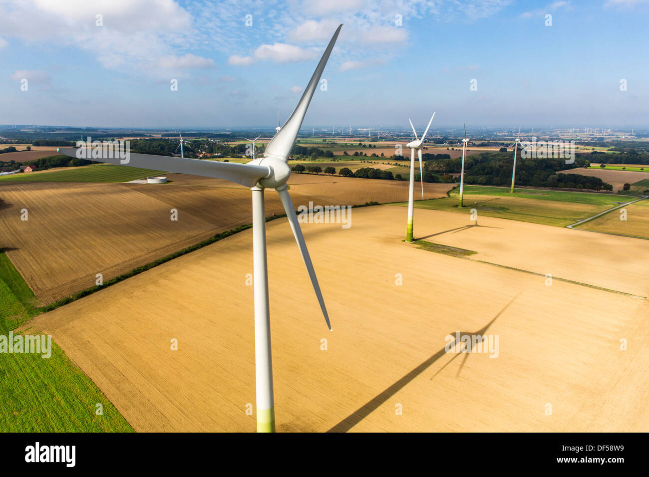 Wind energy park, wind turbines Stock Photo - Alamy