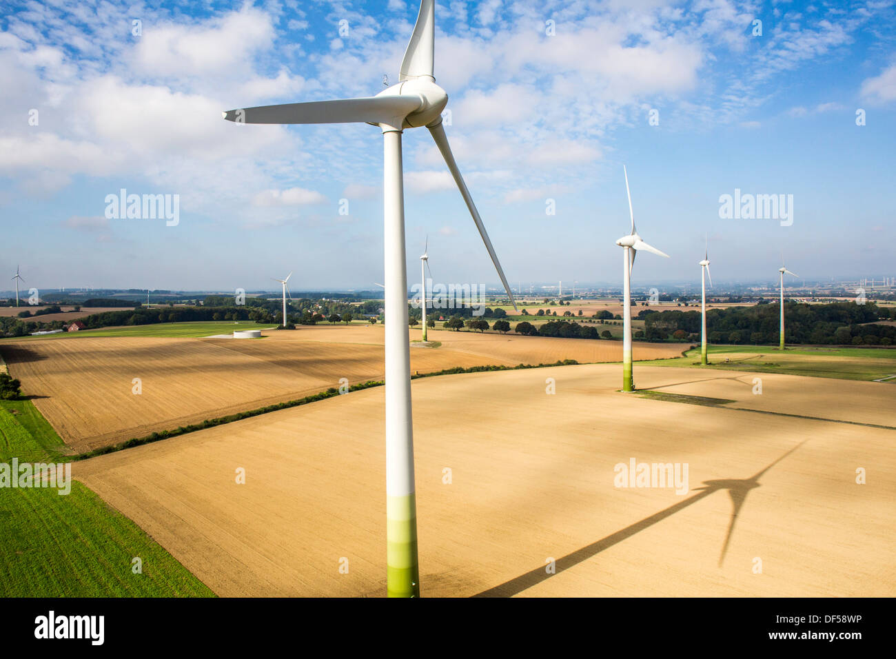Wind energy park, wind turbines Stock Photo - Alamy