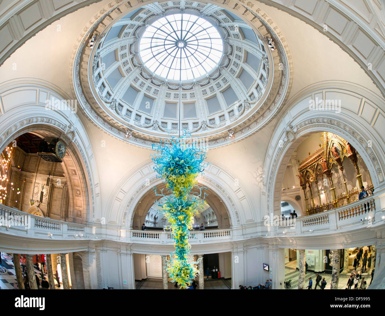 The Victoria and Albert Museum, London - fisheye view of hanging glass ...