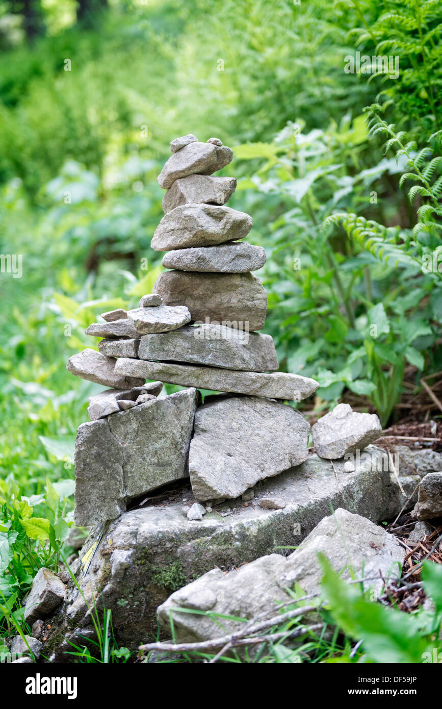 Stack of Stones in the Forest Stock Photo - Alamy