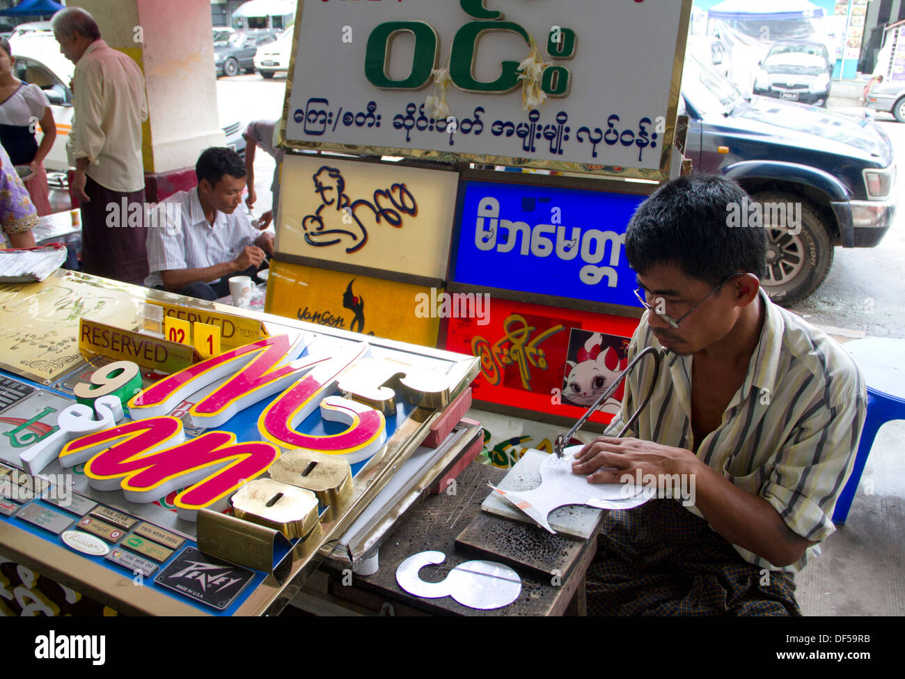 The man of signs hi-res stock photography and images - Alamy