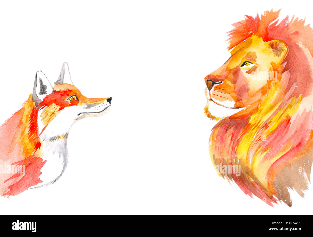 Fox And Lion High Resolution Stock Photography and Images - Alamy