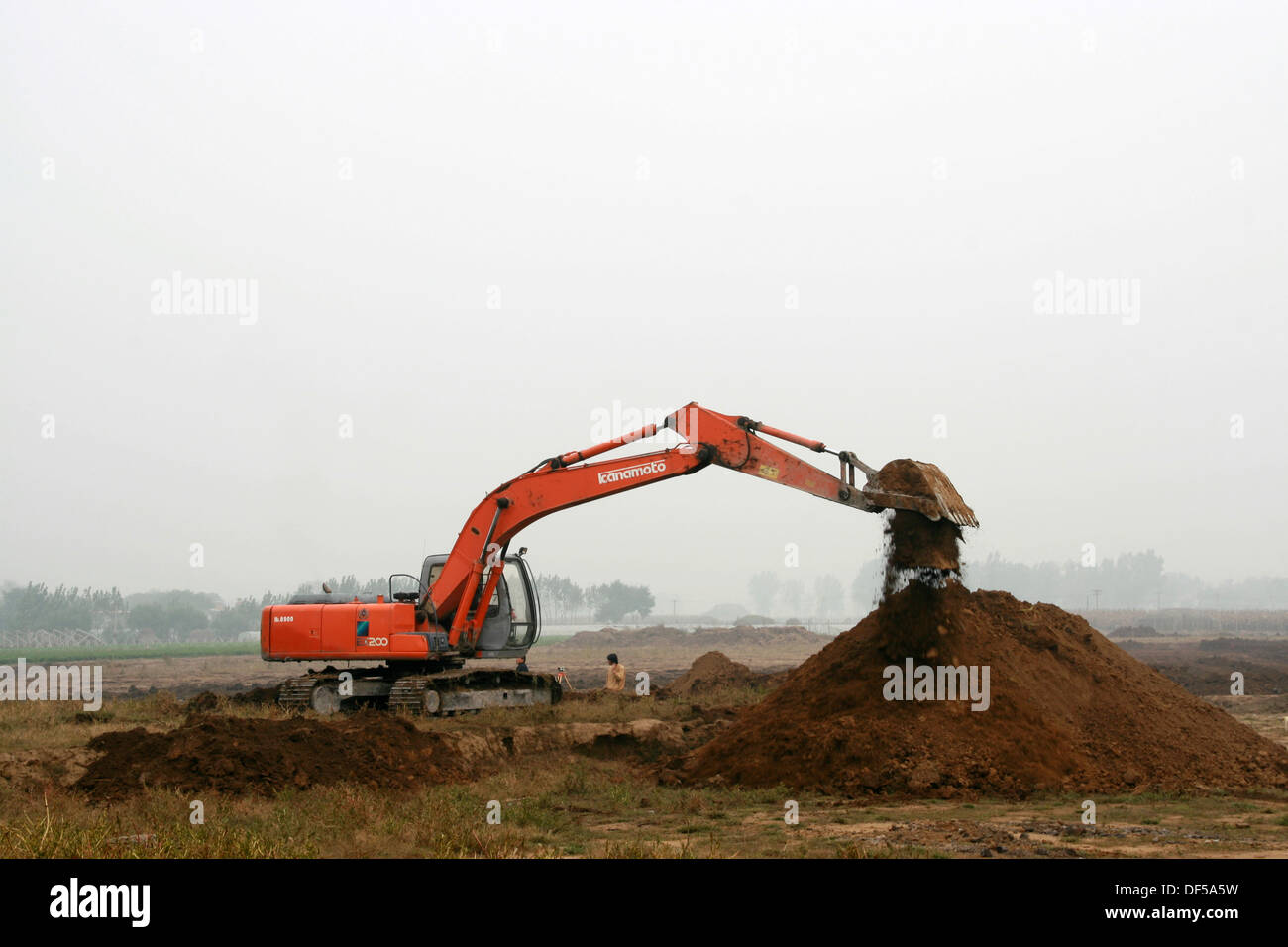 bulldozer in the construction field, north china Stock Photo - Alamy