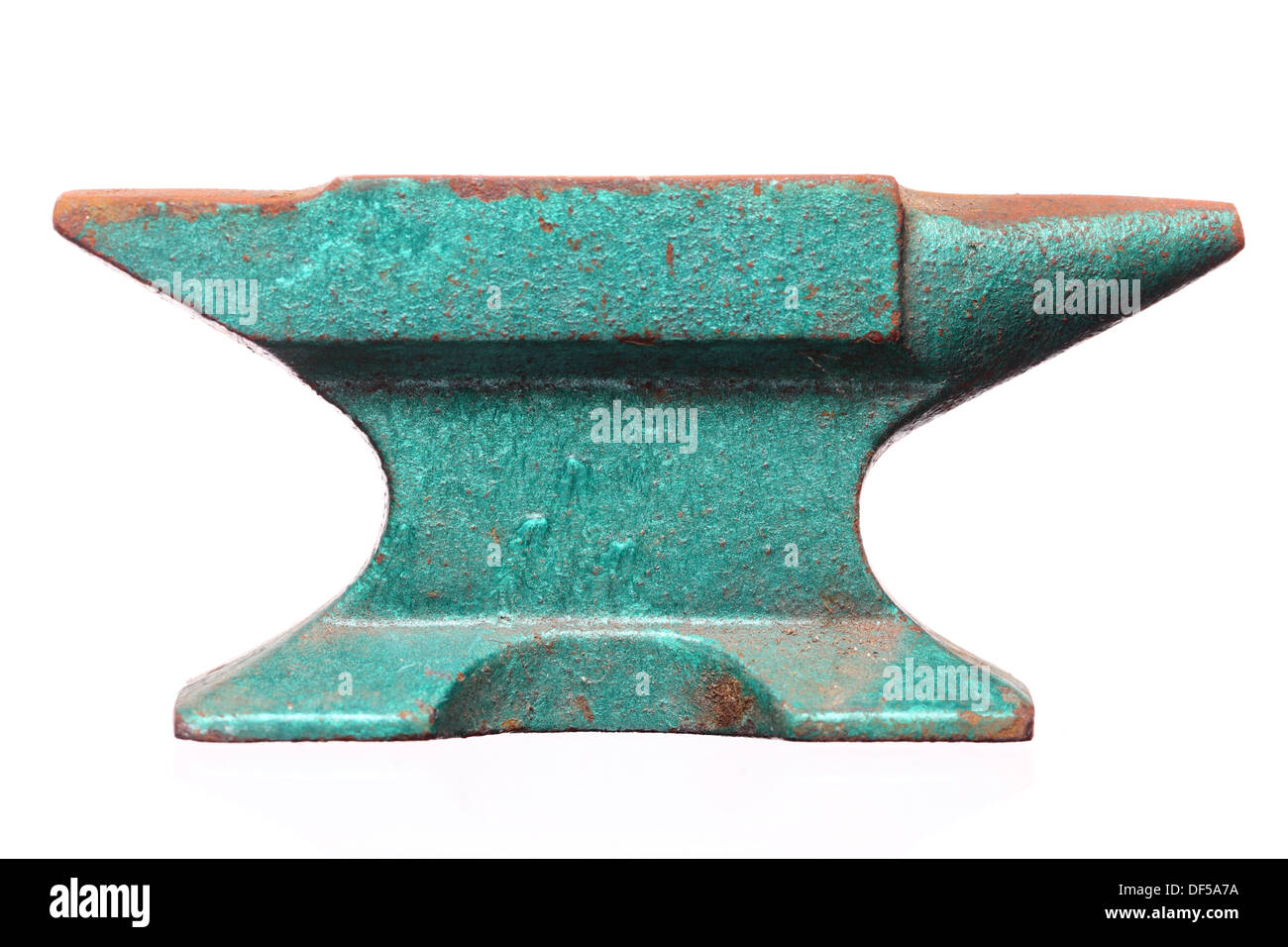 Old rusty heavy steel green anvil isolated on white background Stock ...
