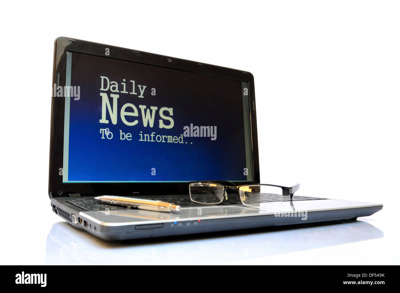 Daily news on a laptop monitor Stock Photo - Alamy