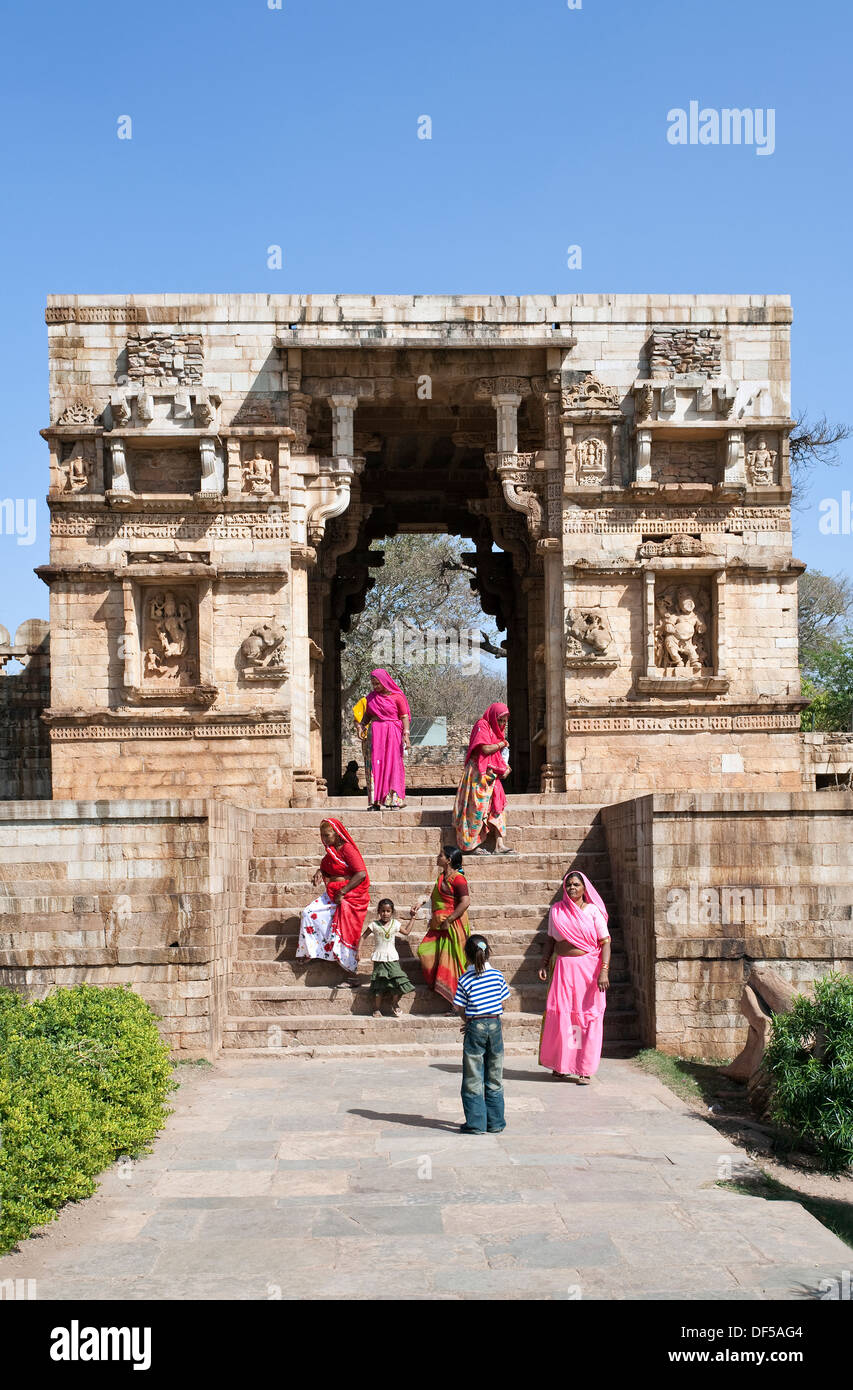 Indian women at the Mahasati Gate. Chittorgarh Fort. Rajasthan. India ...