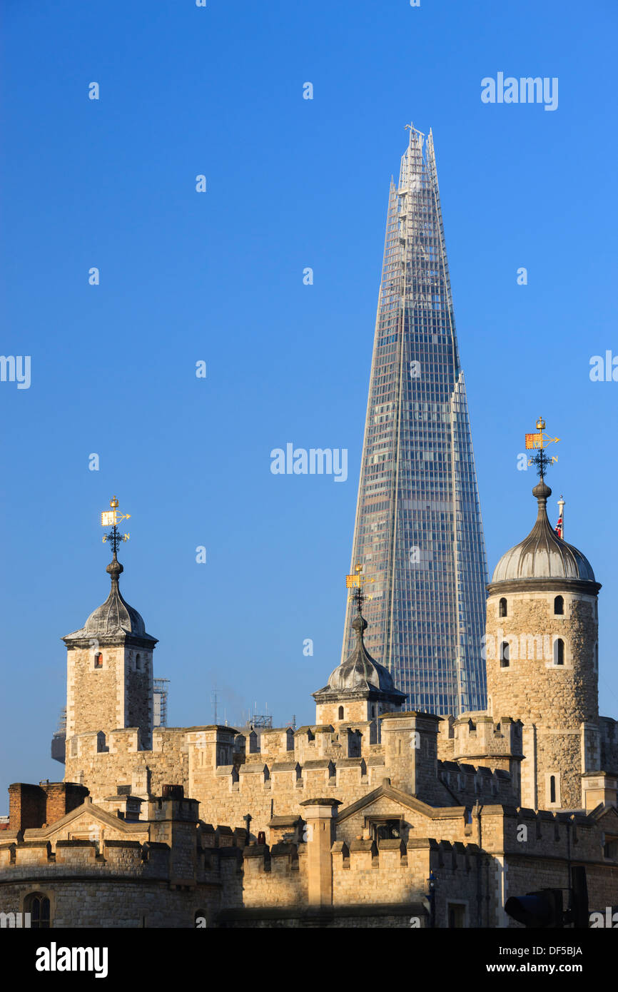 Tower of London (with Shard in background) The Shard London England ...