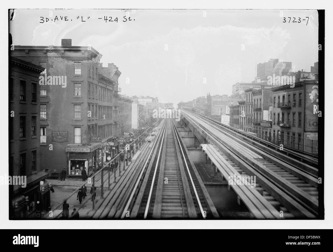 This image captures a historical view of the 3rd Avenue 'L' train in ...