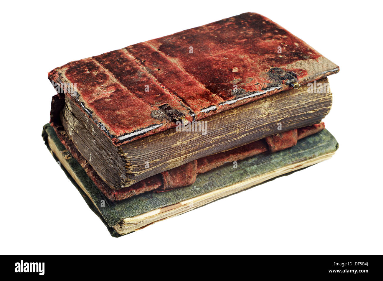 Two old books isolated on a white background Stock Photo - Alamy