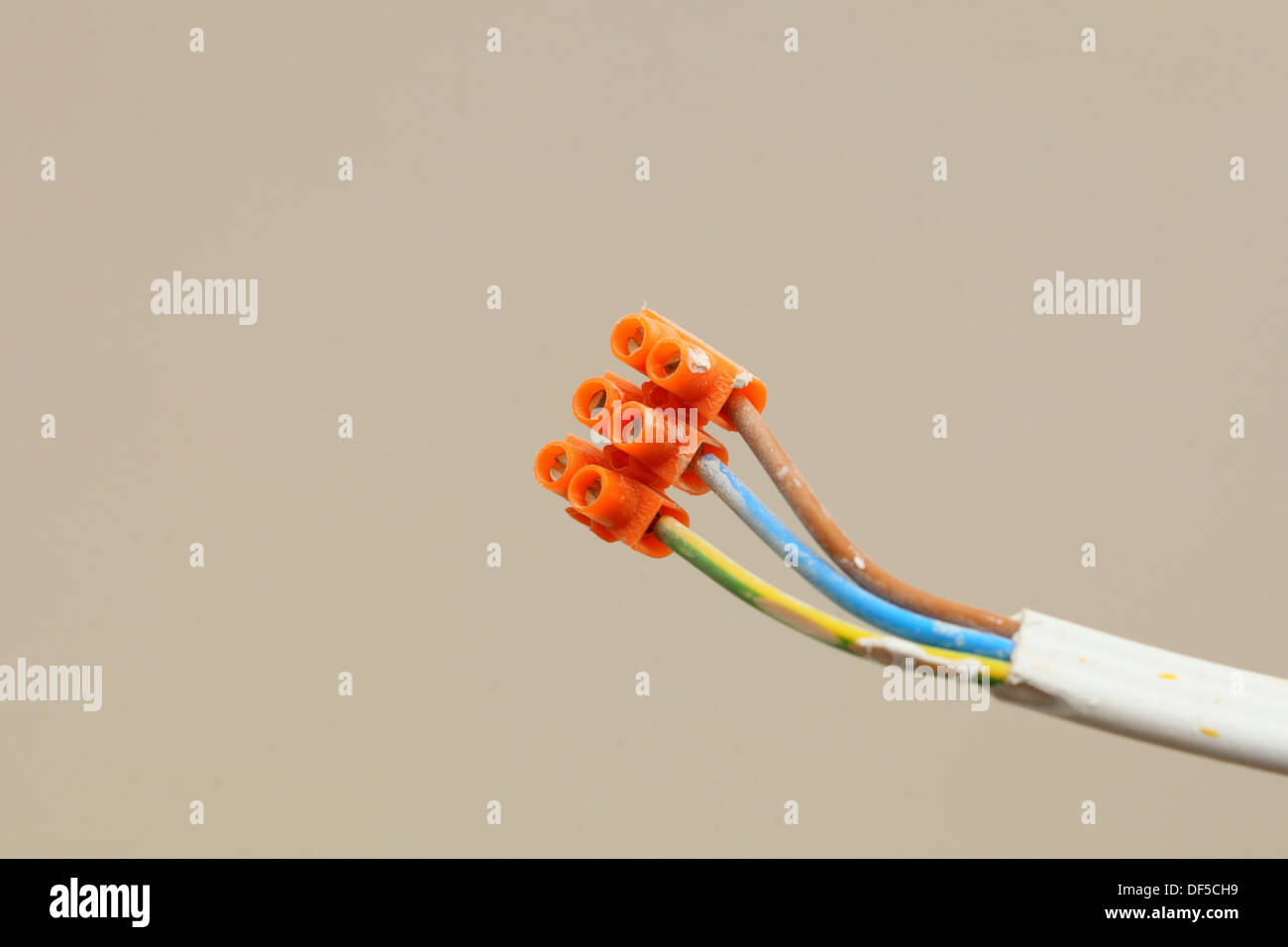 Electrical installation electric socket wires with terminal blocks ...