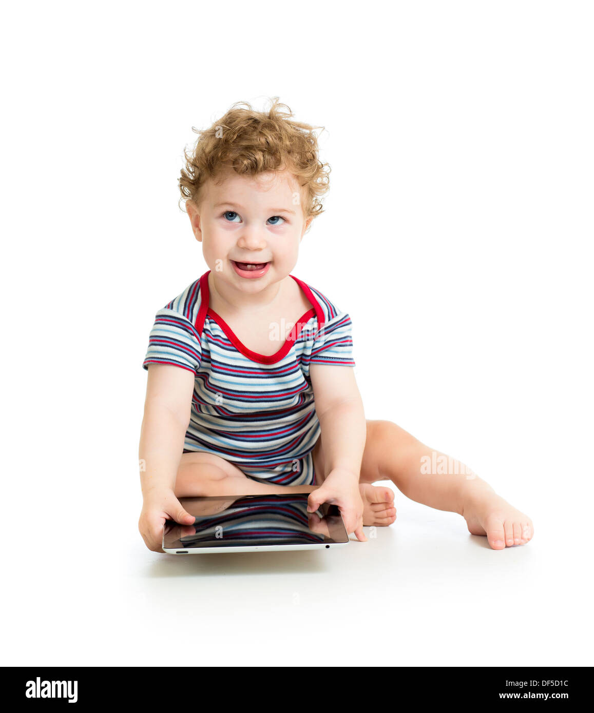 Kid holding tablet hi-res stock photography and images - Alamy