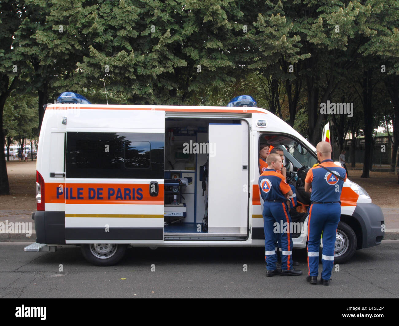 The Protection Civile de Paris ambulance provides first aid and ...