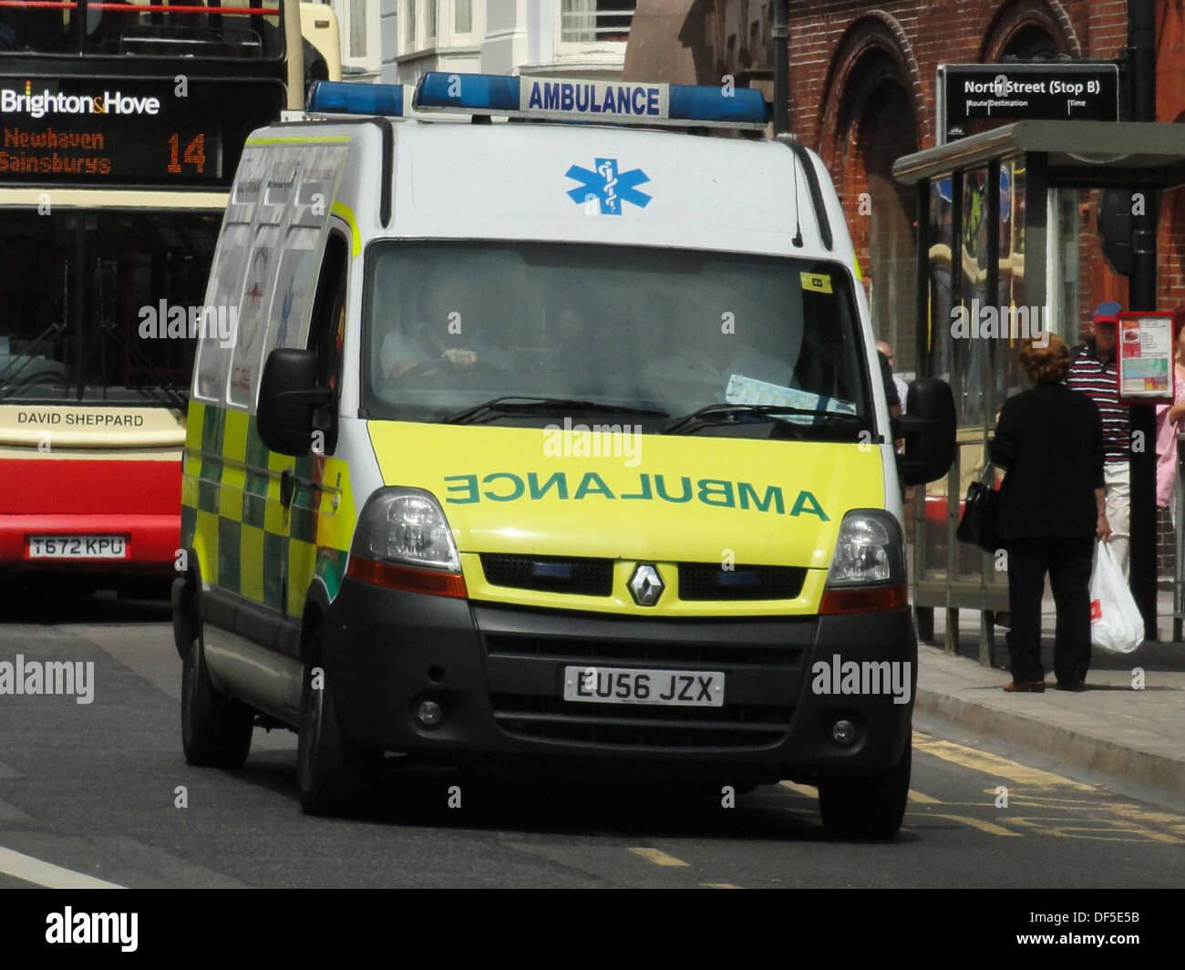 The Renault Ambulance, displayed in Brighton, is a vintage vehicle used ...