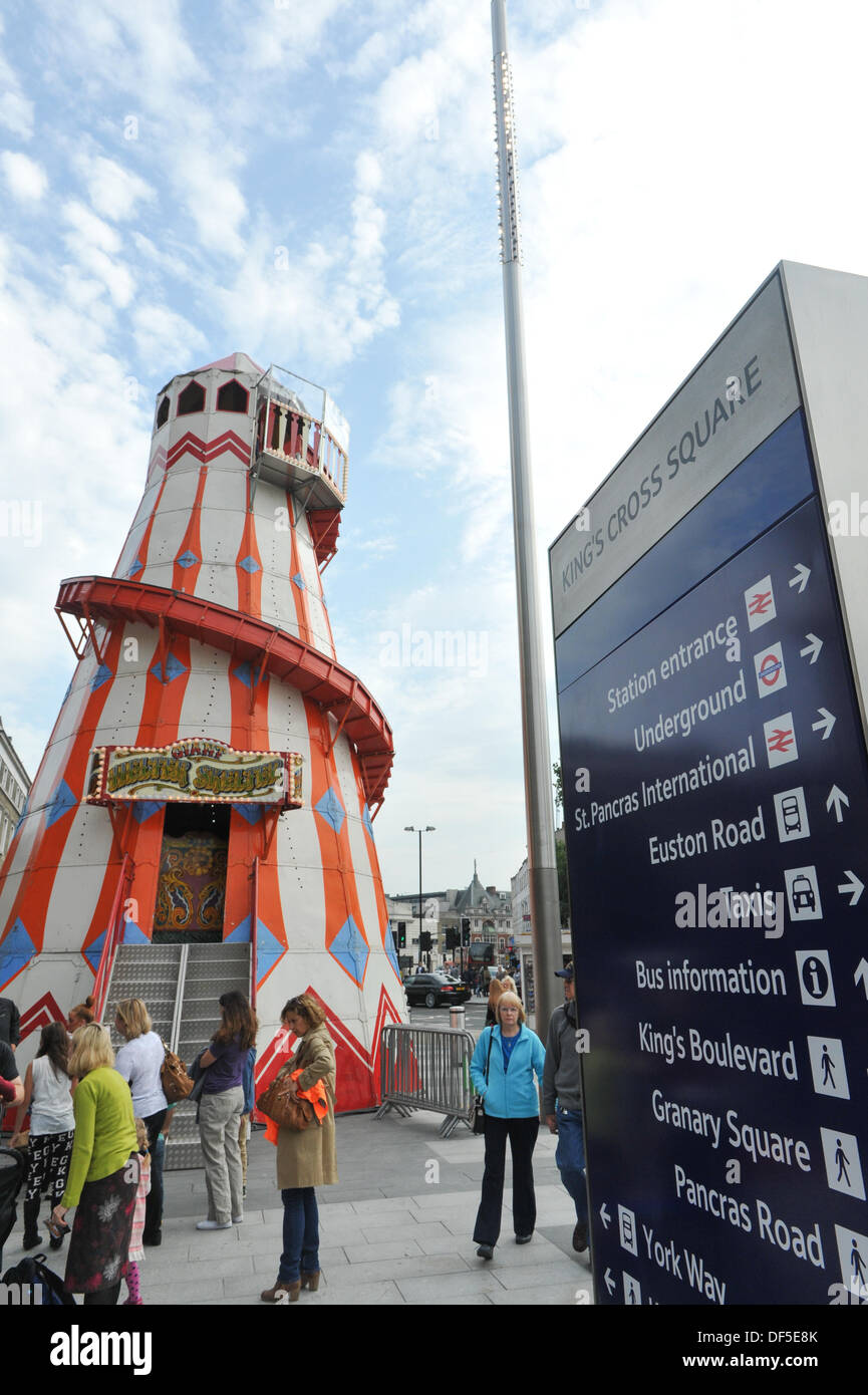 Kings Cross Square, London, UK. 28th September 2013. A Victorian slide ...