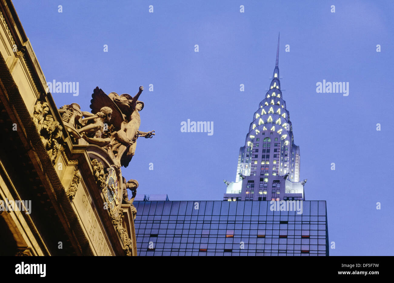 Chrysler Building and Grand Central terminal. New York City, USA Stock ...