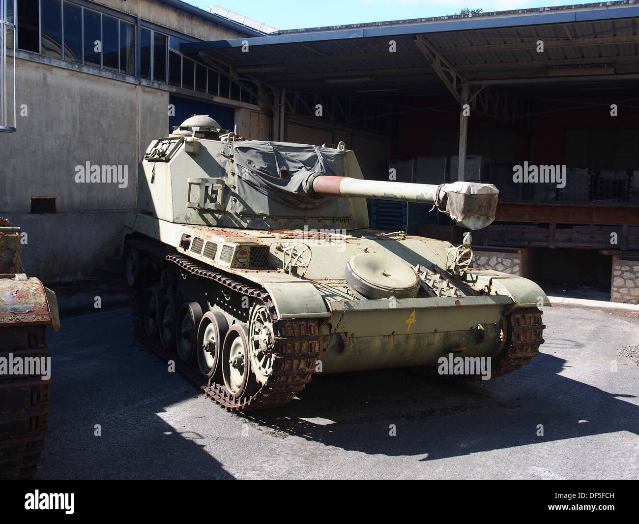 The AMX Mk 61 105mm, a French military gun mounted on an armored ...