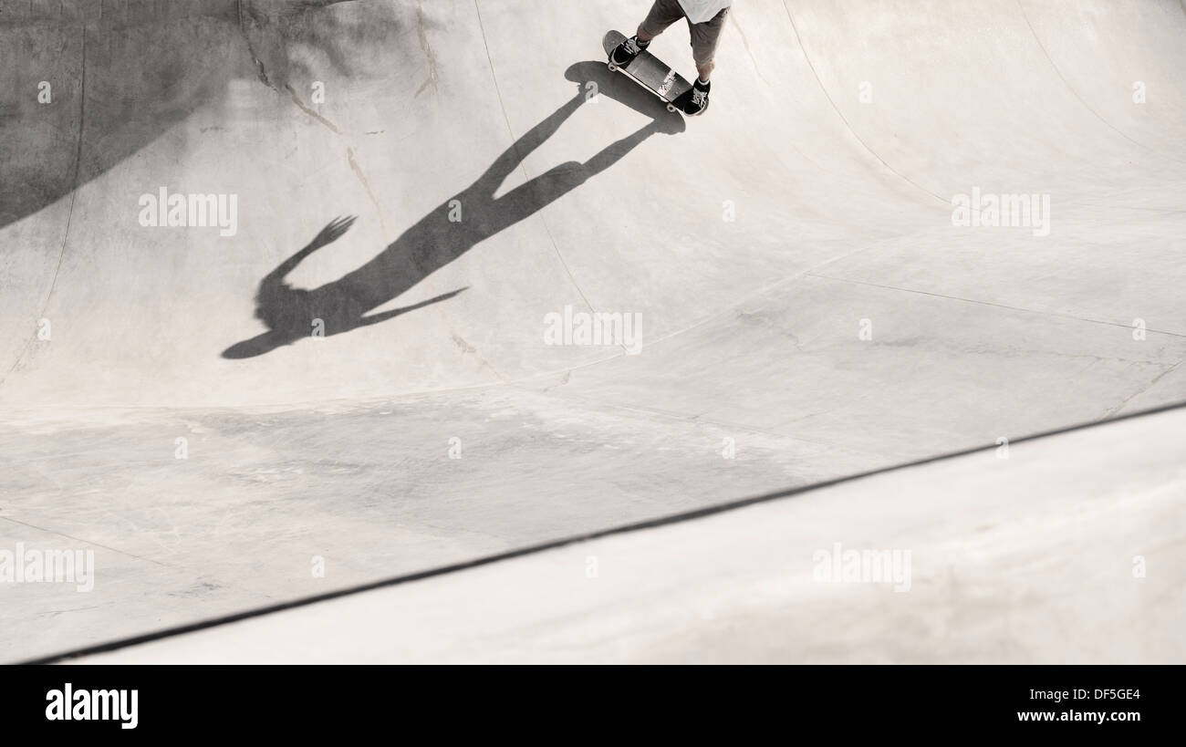 Skater and his shadow skate park hi-res stock photography and images ...
