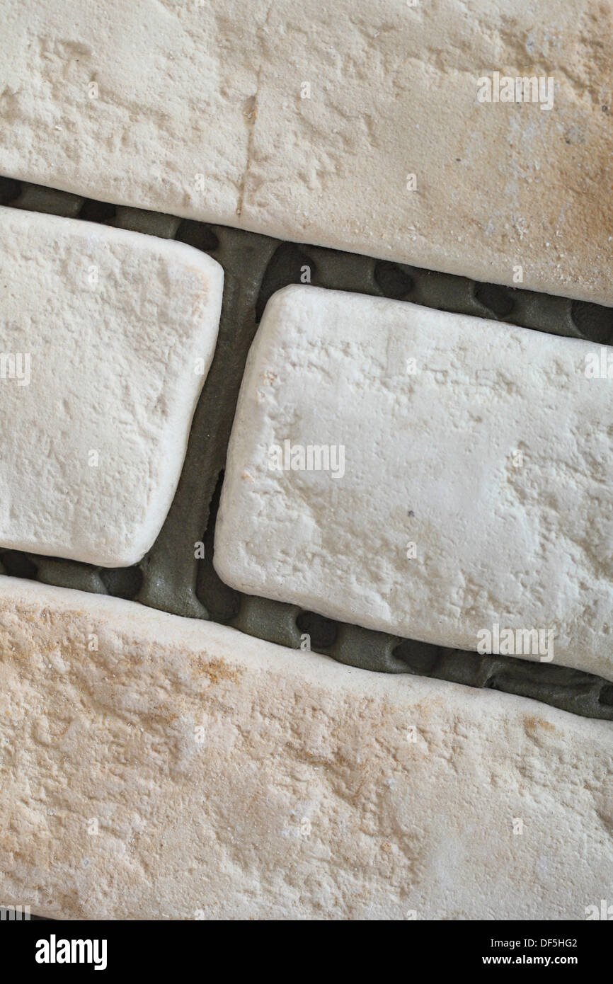 Renovation at home wall clinker tile brick as background texture Stock ...