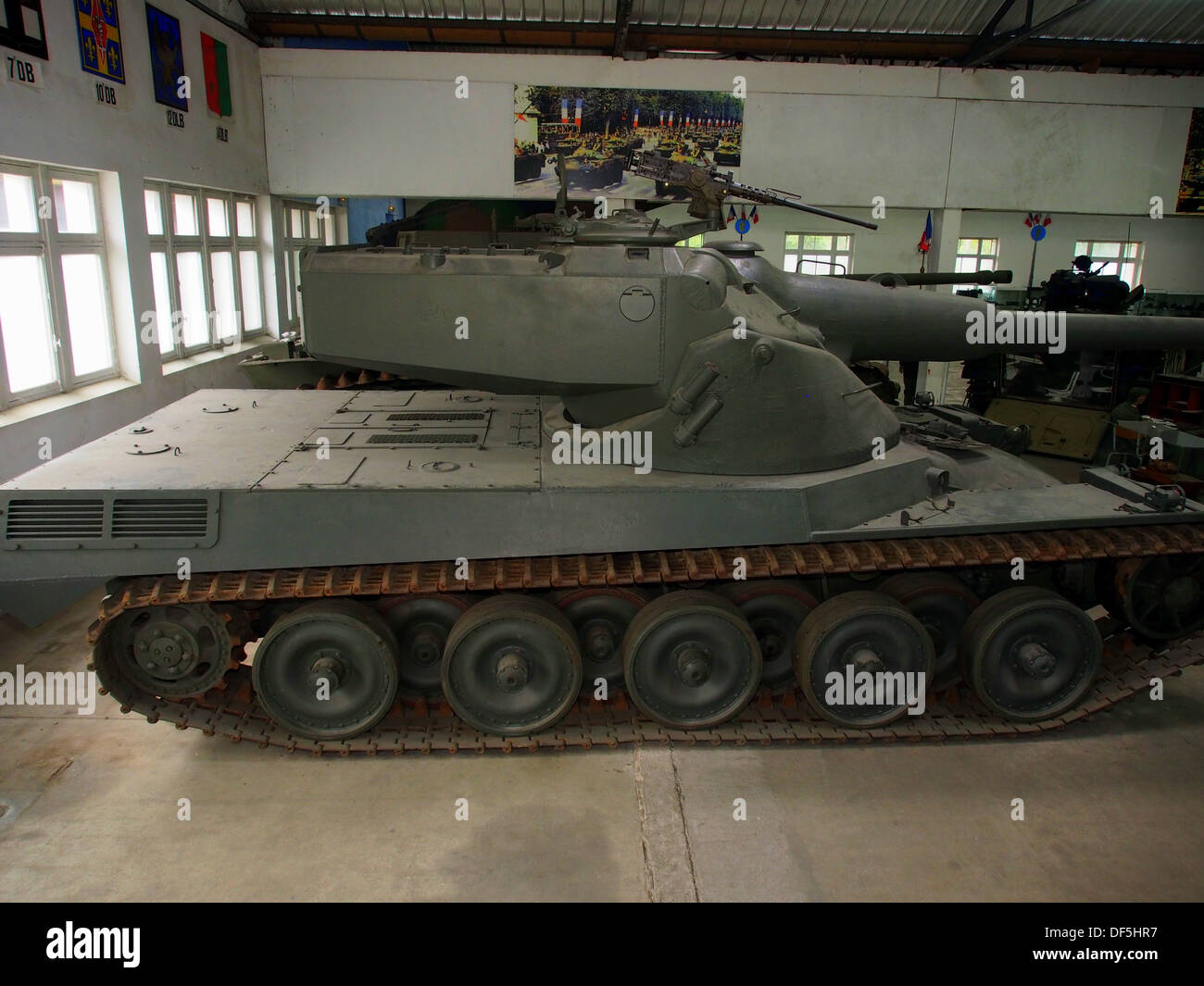 The AMX-50, a French heavy tank, is on display at the Musée des Blindés ...