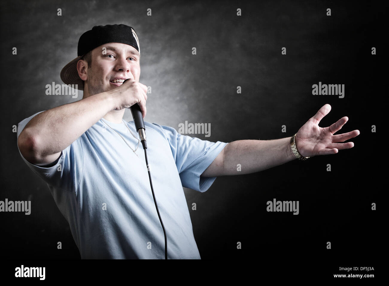 Rapper attitude rap singer hip Hop Dancer performing. Young man with ...