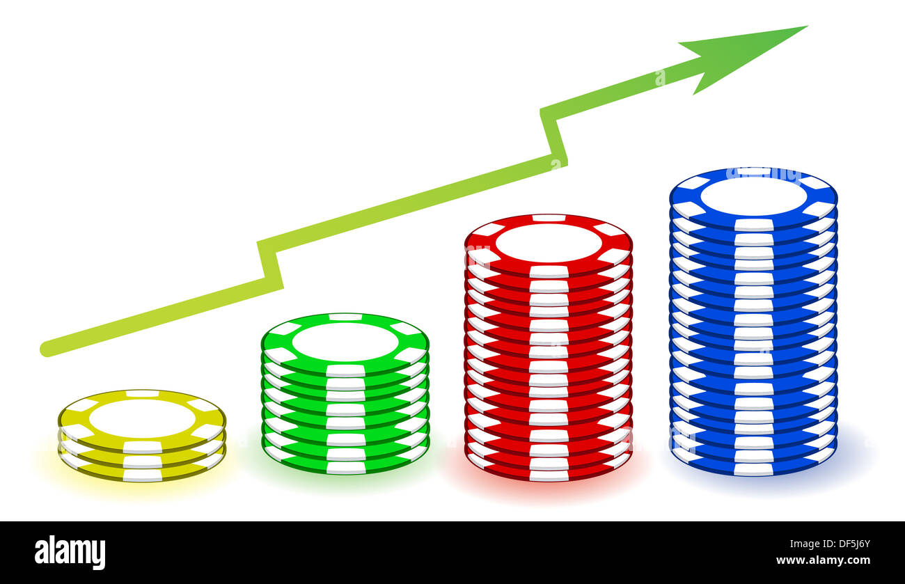 poker chips profits graph illustration Stock Photo - Alamy