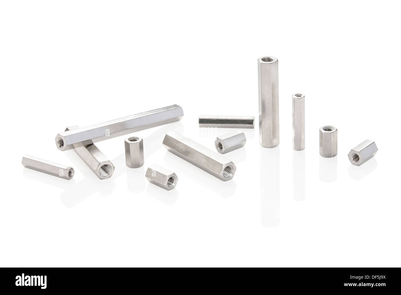 spacers and parts including threaded rod tub in metal and plastic Stock ...