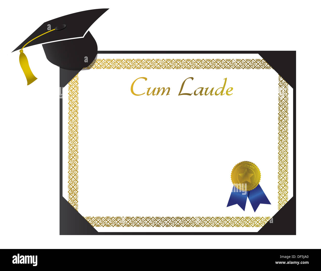 Cum Laude College Diploma with cap and tassel Stock Photo - Alamy