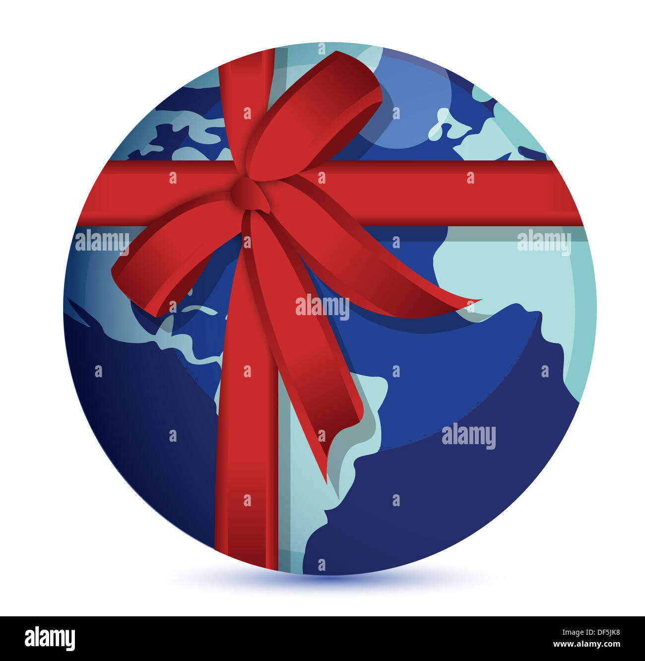 Planet Earth with red ribbon Stock Photo - Alamy