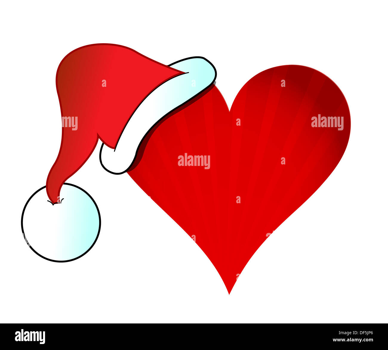 santa hat heart illustration design Stock Photo - Alamy