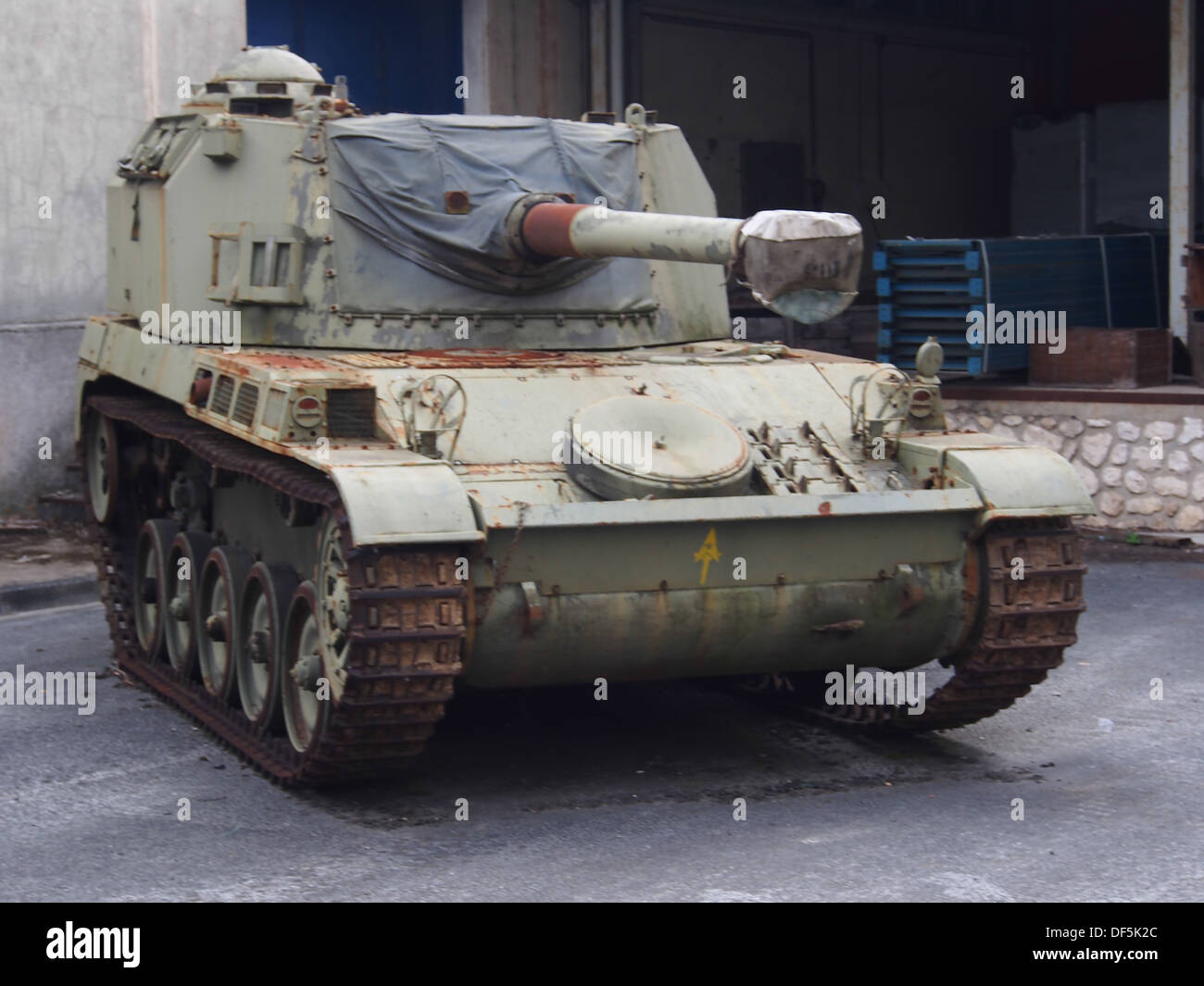 The AMX Mk 61 105mm is a French tank displayed at the Musée des Blindés ...
