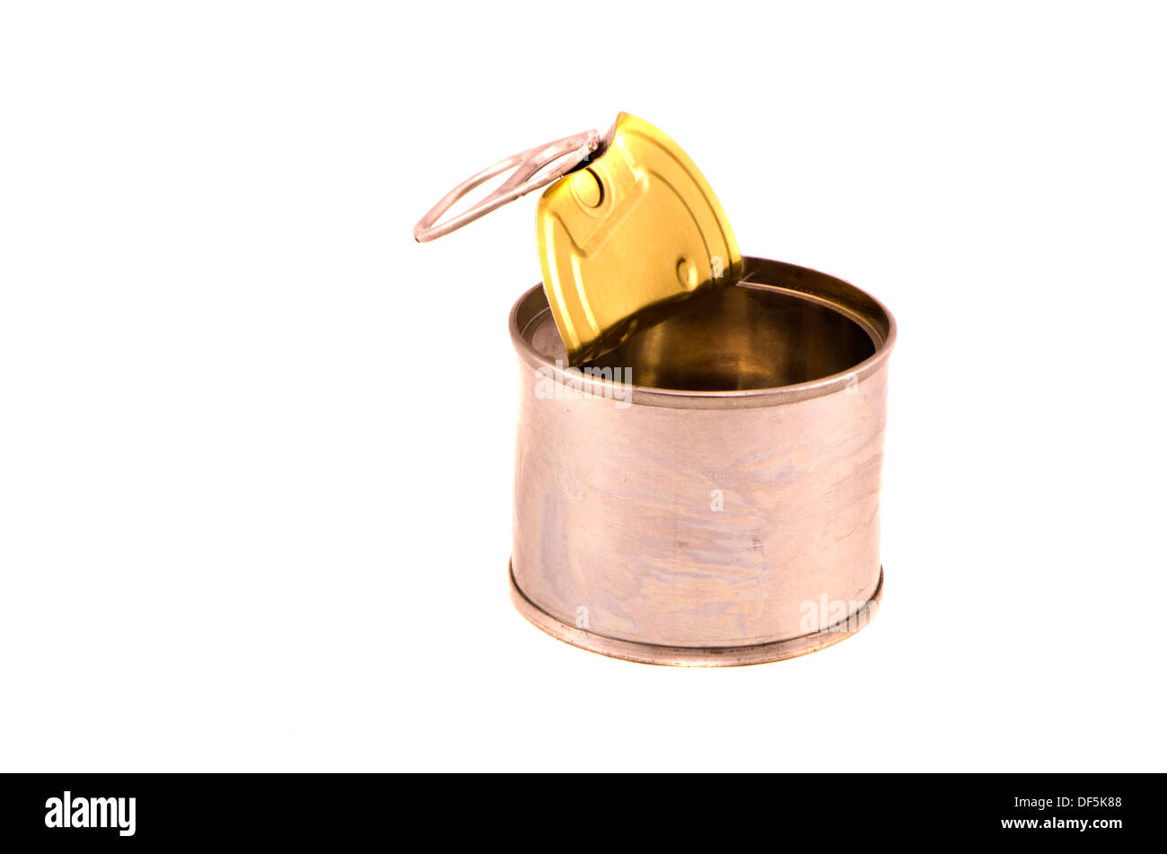 empty open food tin can isolated on white background Stock Photo - Alamy