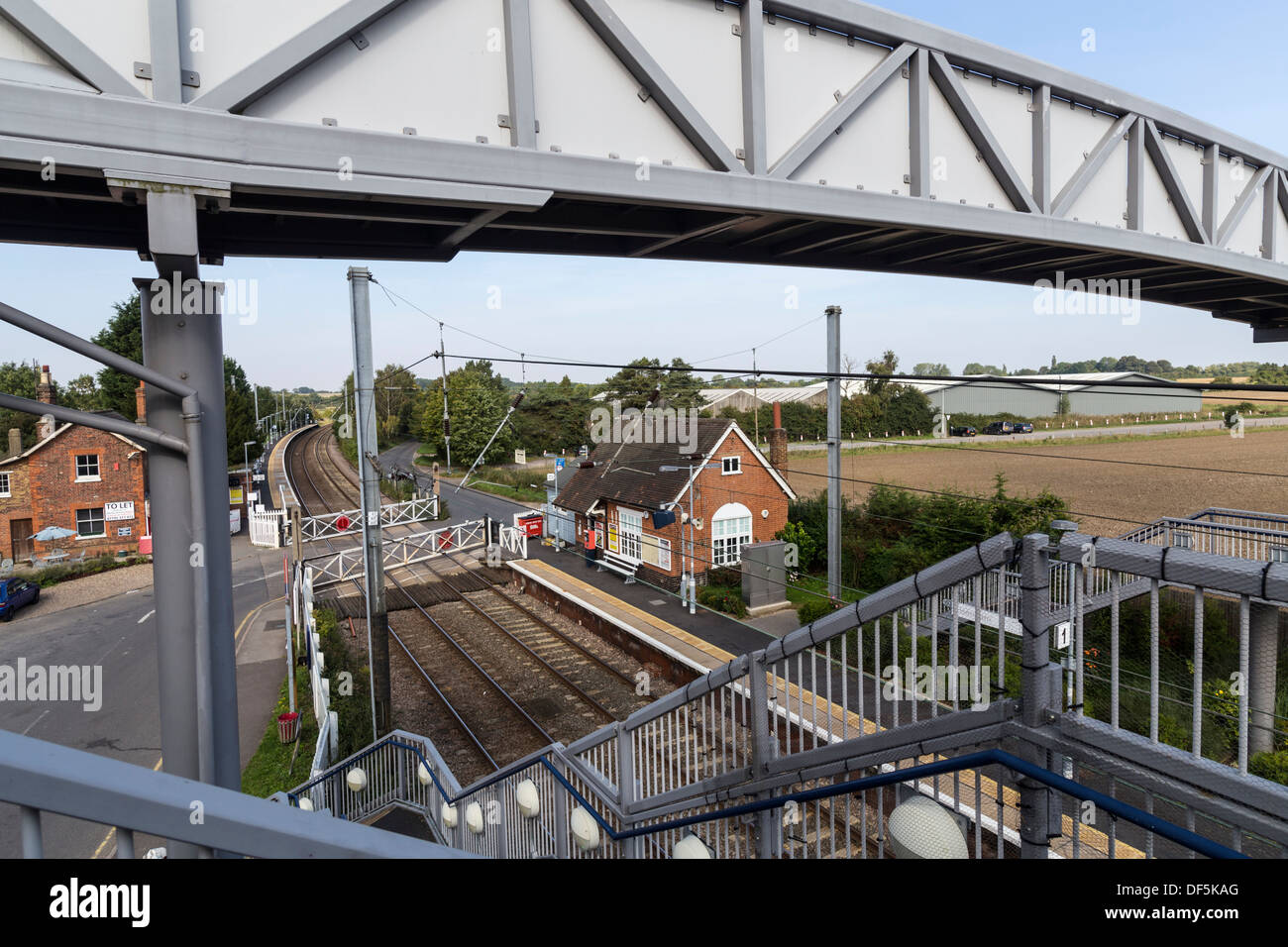 elsenham station railway level crossing essex england uk gb Stock Photo ...