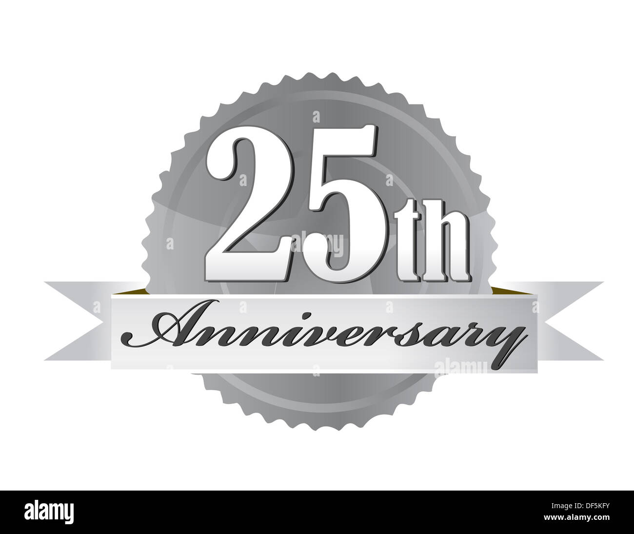 25 years anniversary seal with ribbon. illustration design Stock Photo ...