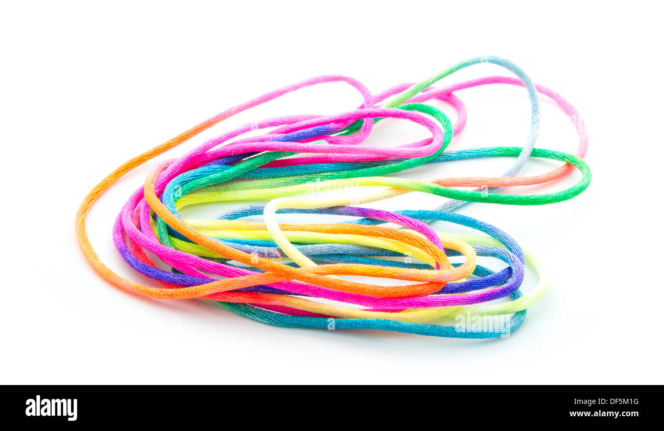 colorful twine isolated on white background Stock Photo - Alamy