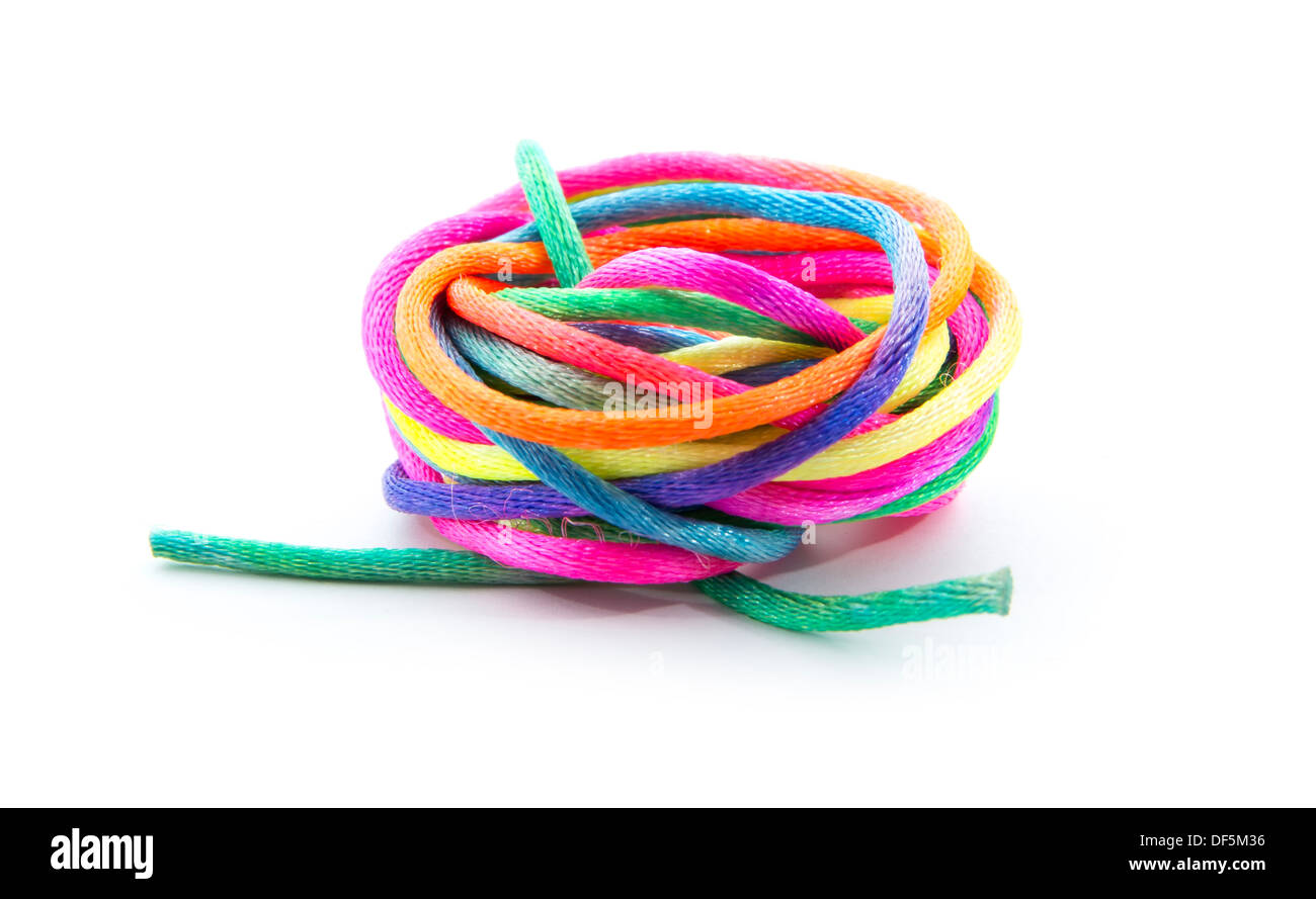colorful twine isolated on white background Stock Photo - Alamy