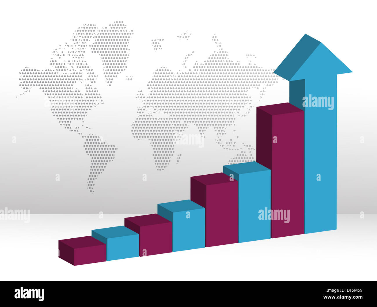 Business Chart with arrow point head Stock Photo - Alamy