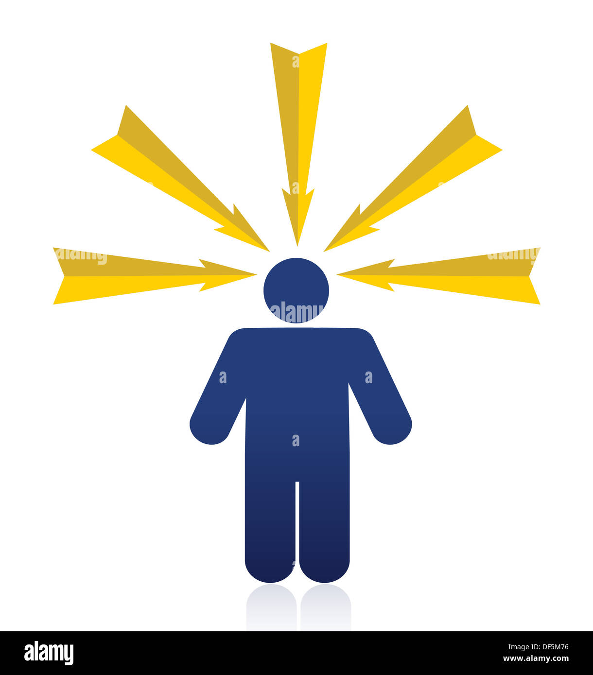 Arrows pointing at person Cut Out Stock Images & Pictures - Alamy