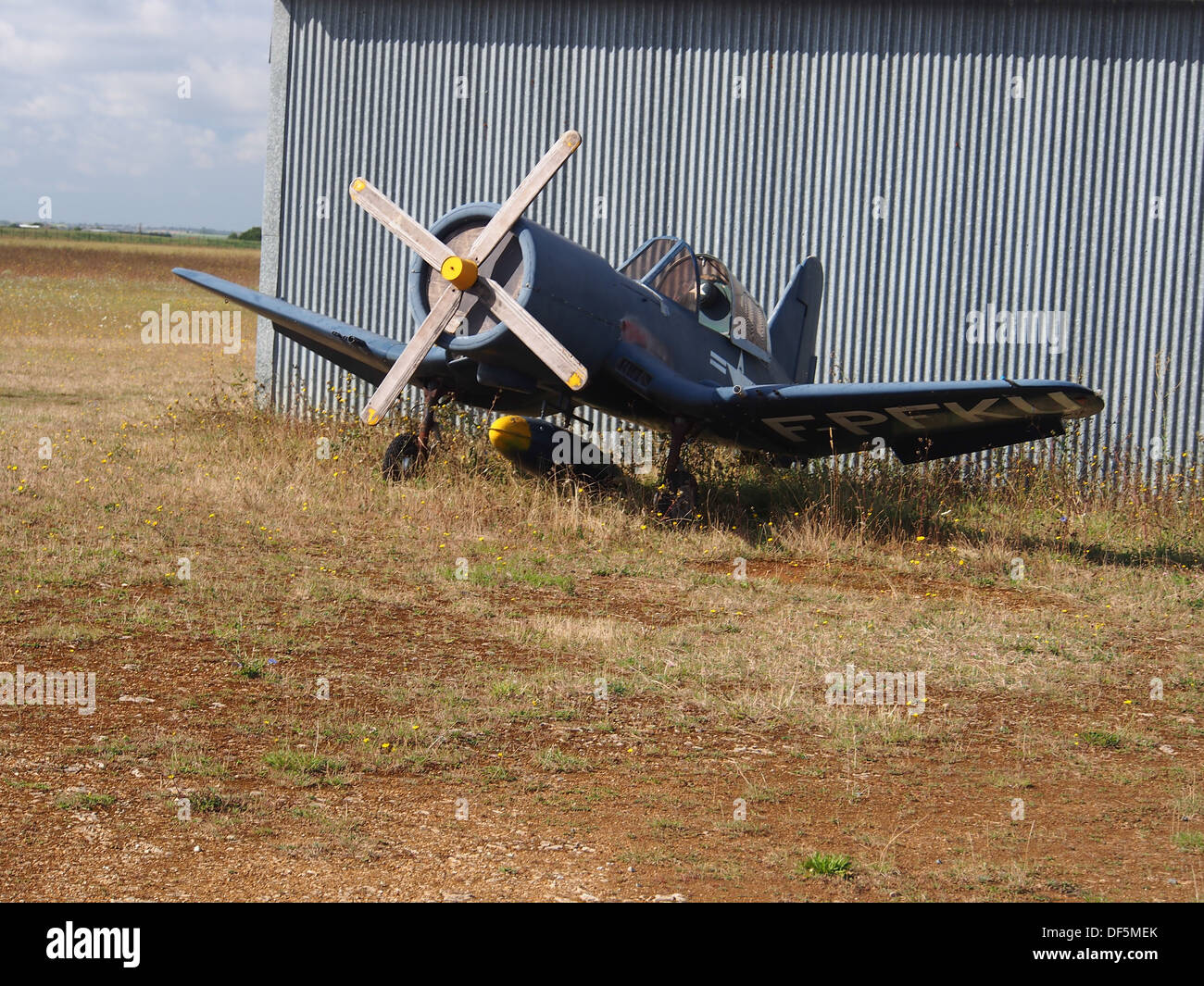 The Republic Corsair F4U, F-PFKU, is a historical World War II fighter ...