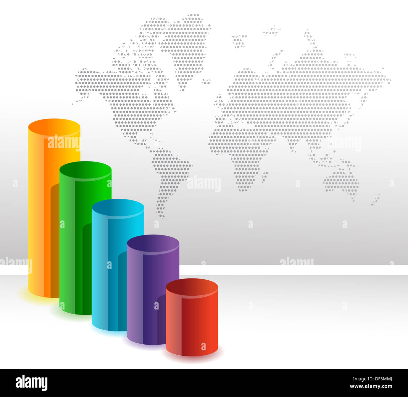 Colorful circular business bar graph background illustration Stock ...