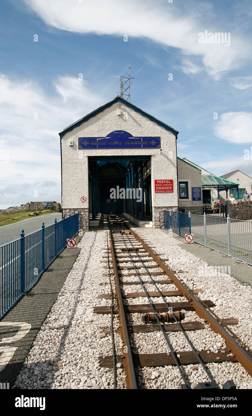 Great Orme Tramway summit station Llandudno Conwy Wales UK Stock Photo ...