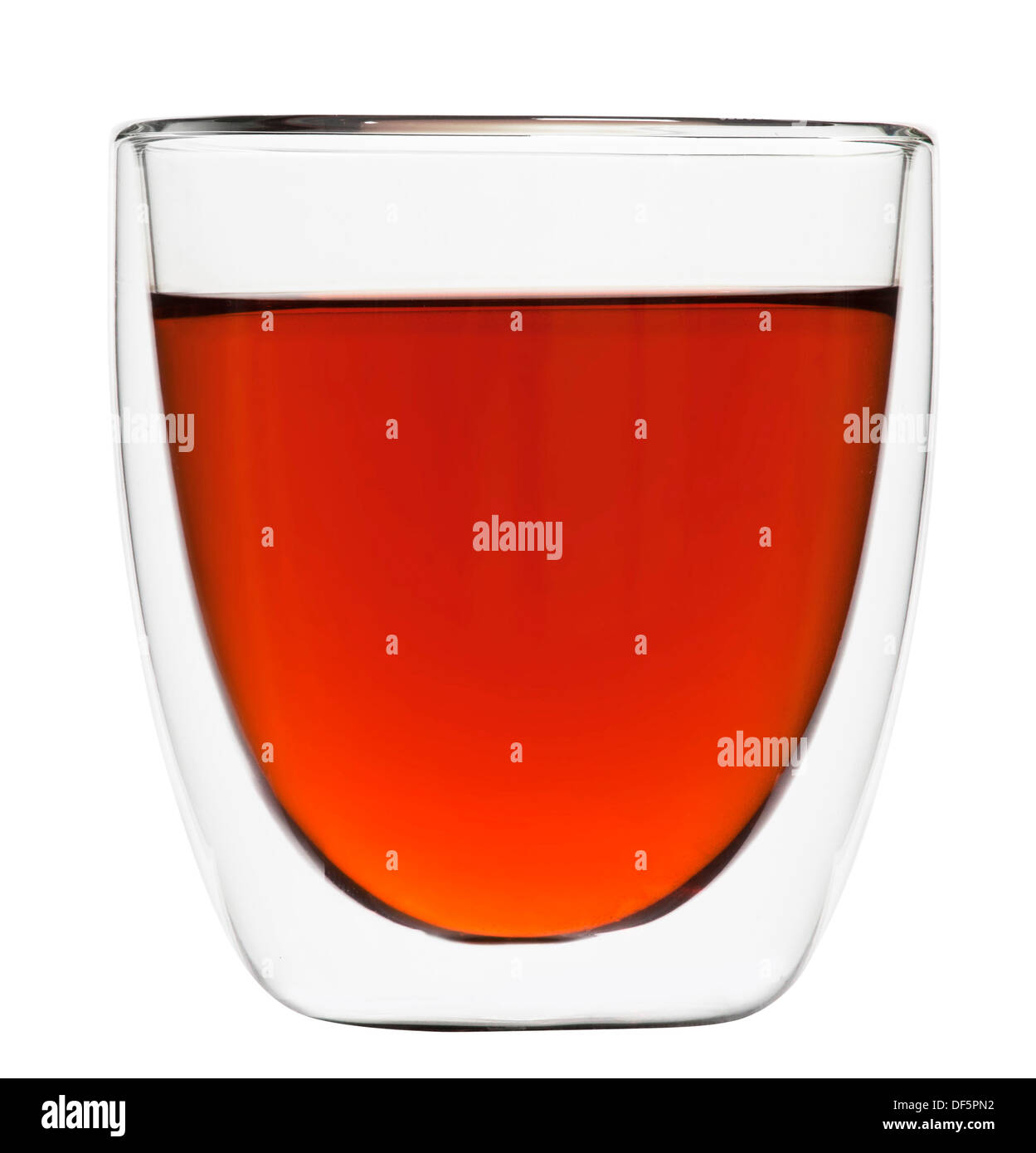 Hot glass tea cup double walled glass Stock Photo - Alamy