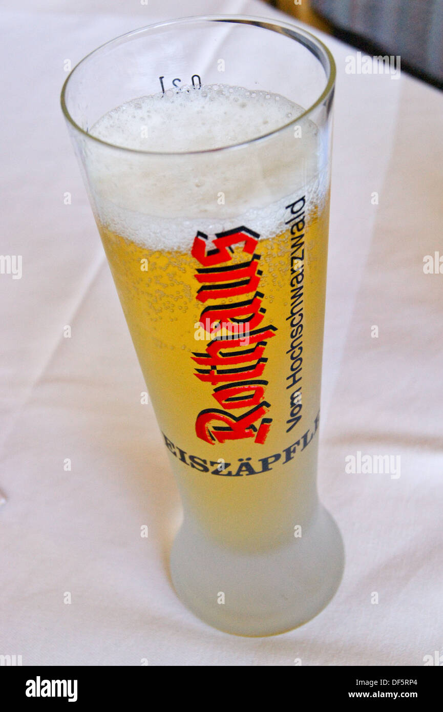 A printed glass of Rothaus Tannen-Zapfle beer, Stuttgart, Baden ...