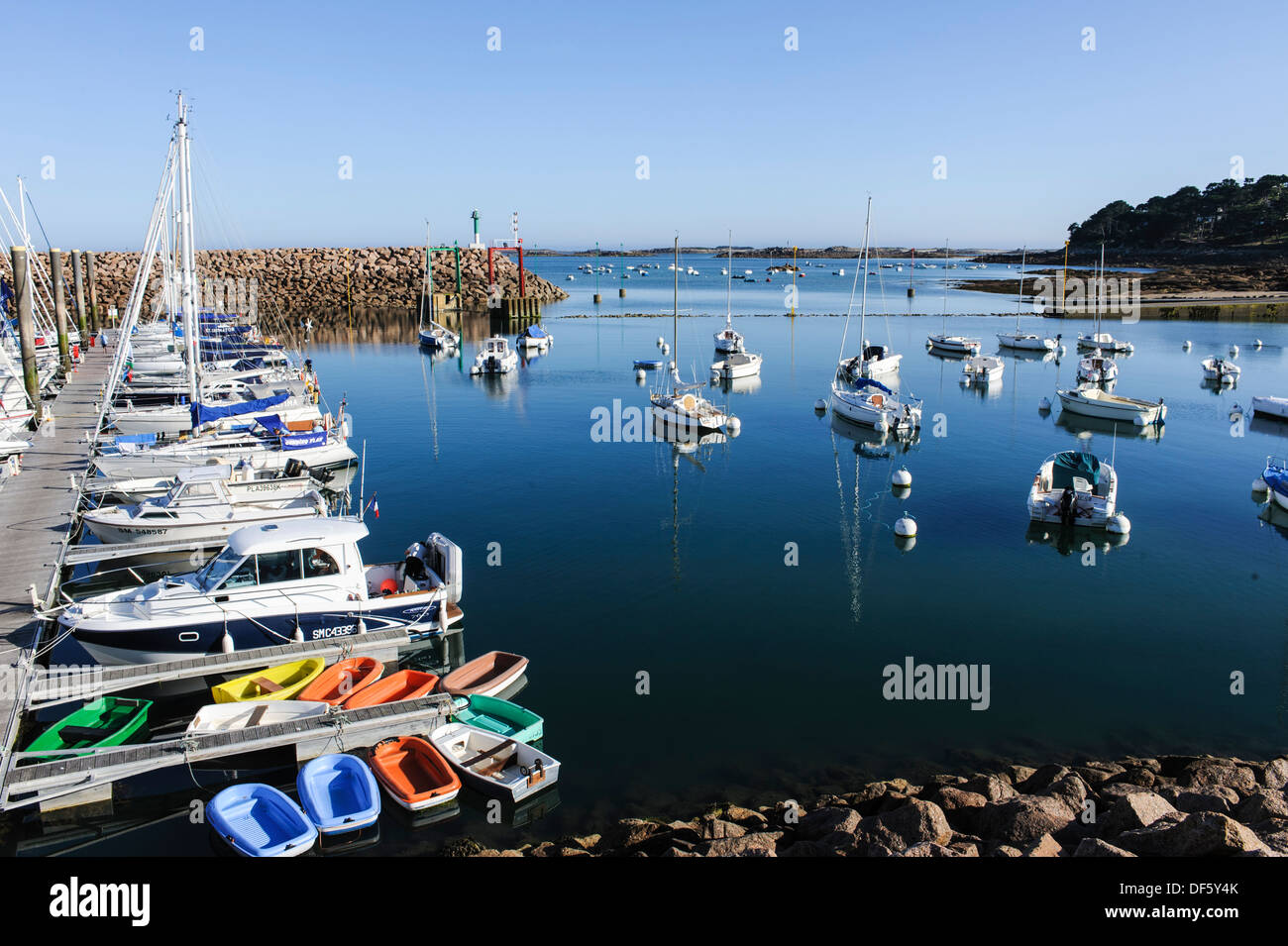Trebeurden harbour marina northern Brittany France Stock Photo - Alamy
