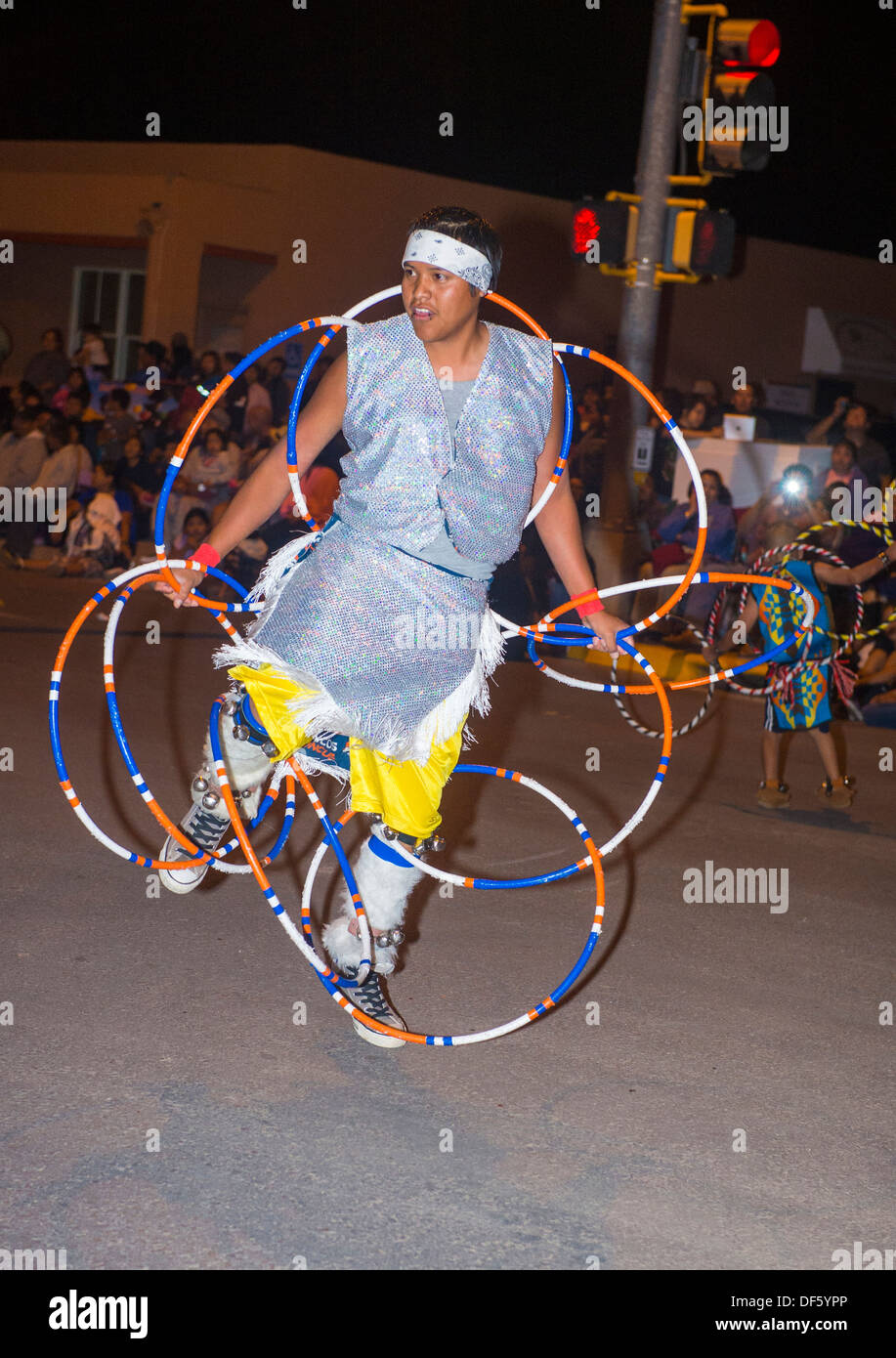 Native American with traditional costume participates at the annual ...